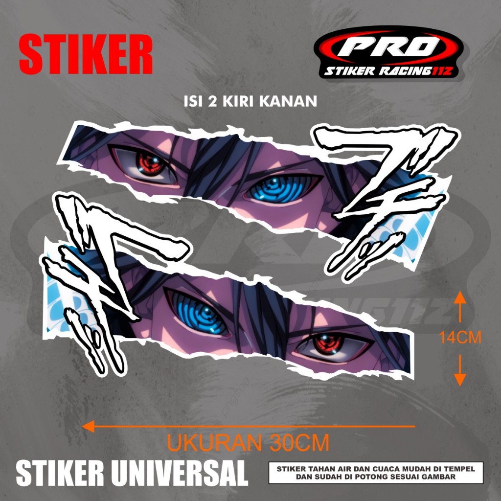 Jual Stiker Mata Anime Printcut Stiker Sepeda Listrik Stiker Universal ...