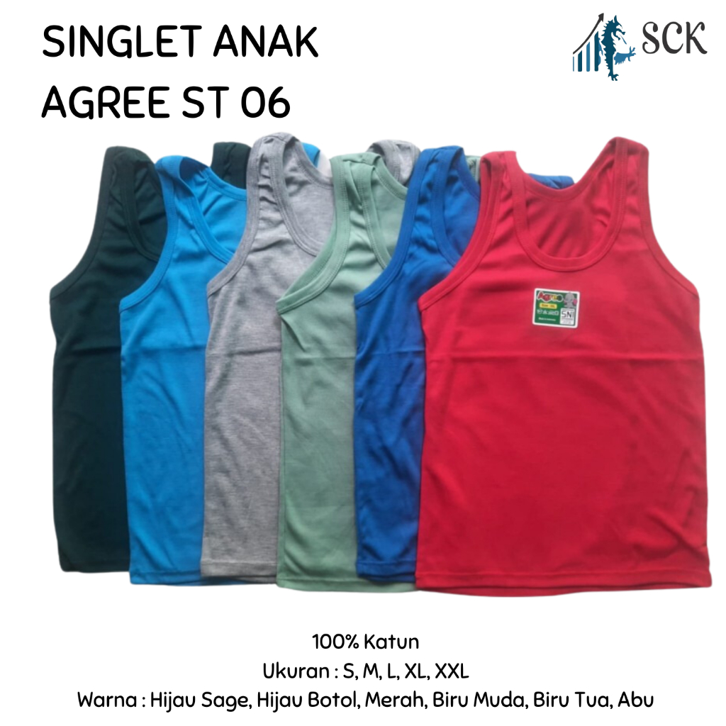 Jual [ISI 3] Singlet Anak AGREE ST 06 – Kaos Dalam Anak Laki Perempuan ...