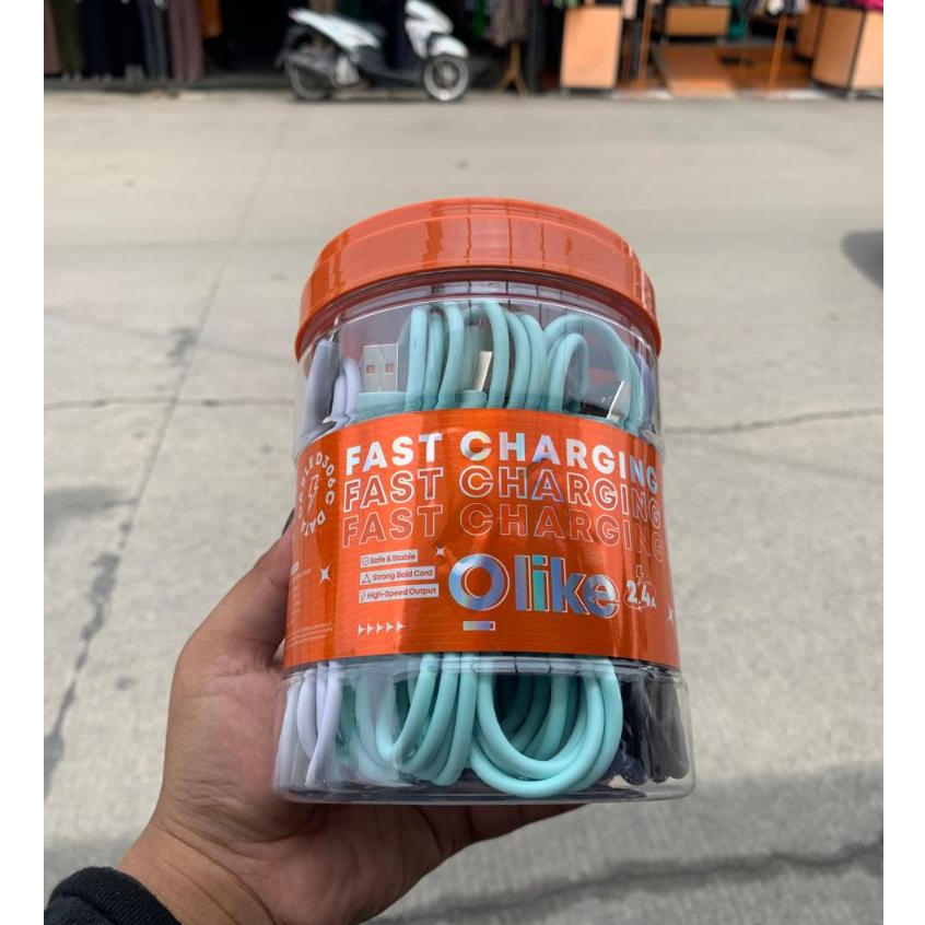 Jual 1 TOPLES ISI 20 PCS/22 PCS KABEL OLIKE D306 FAST CHARGING KABEL ...