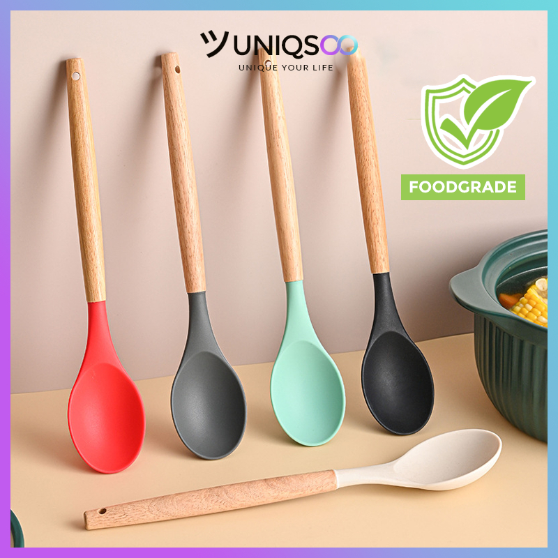 Jual UNIQSOO Silicone Soup Spoon / Silicone Utensil / Utensile Silicon ...