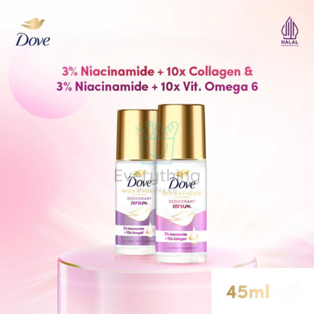 Jual Dove Deodorant Serum Roll On 3% Niacinamide + 10x Omega 6 & 10x Collagen 45ml | Shopee ...