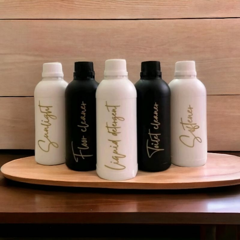 Jual BOTOL LAUNDRY ROOM 500ML GOLD NEW HITAM PUTIH AESTHETIC BOTOL ...