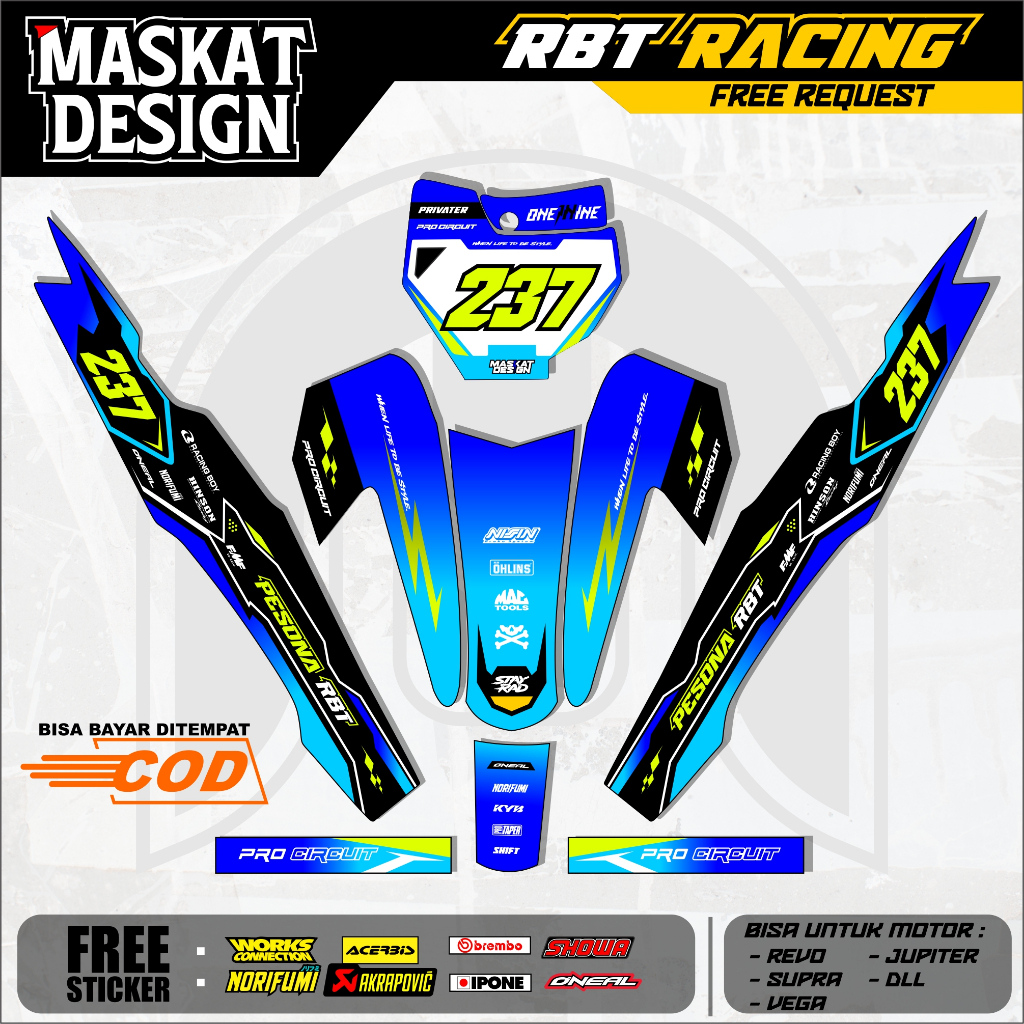 Jual Sticker Motor RBT/GTX VEGA R New: Modif SUPERMOTO YZ CRF KLX KX ...