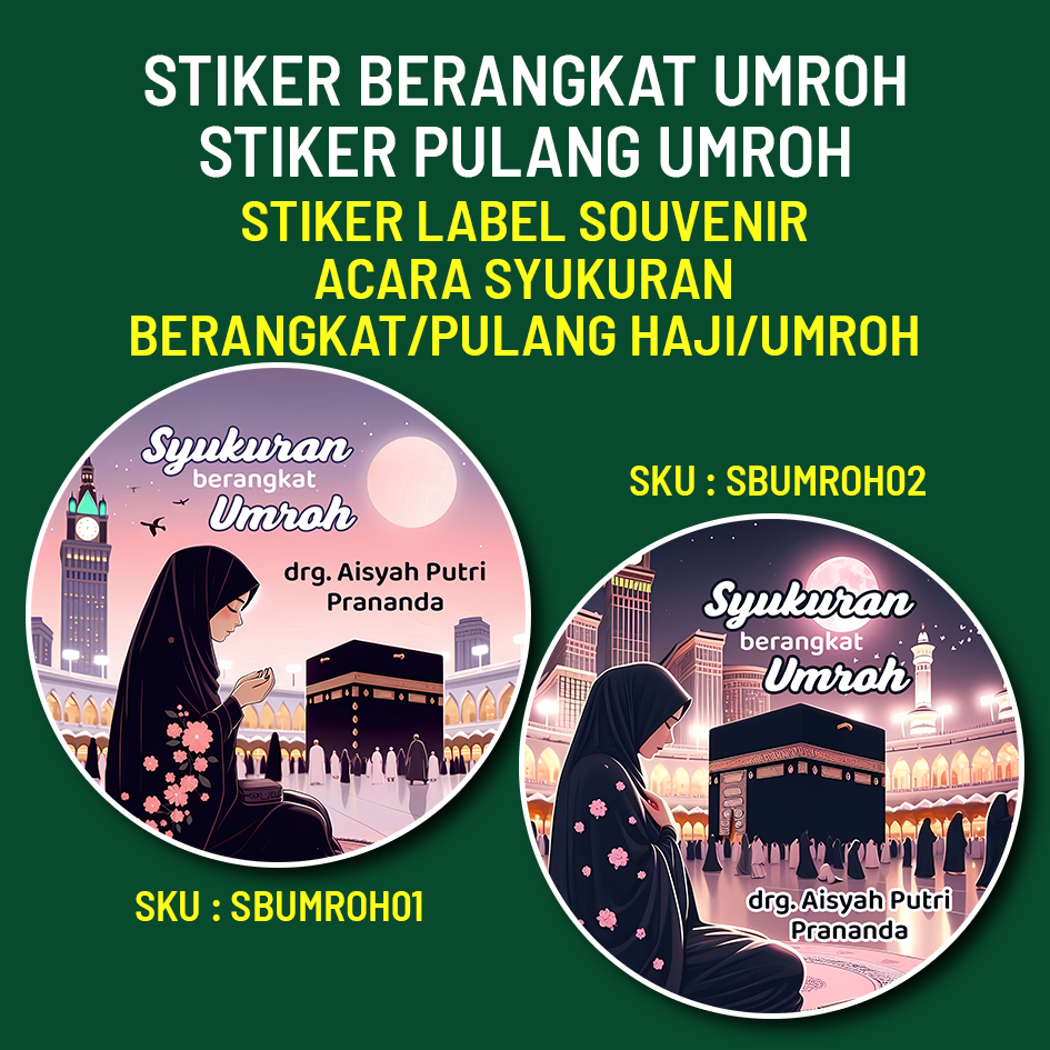 Jual STIKER UMROH HAJI BERANGKAT PULANG WALIMATUL SAFAR SYUKURAN ...