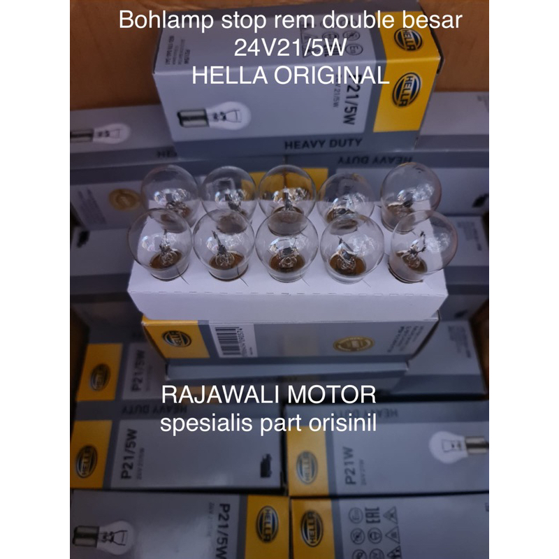 Jual BOHLAM DOP DOBEL KEPALA BESAR 24V 21/5W HELLA ORIGINAL - LAMPU REM STOP KAKI 2 | Shopee ...