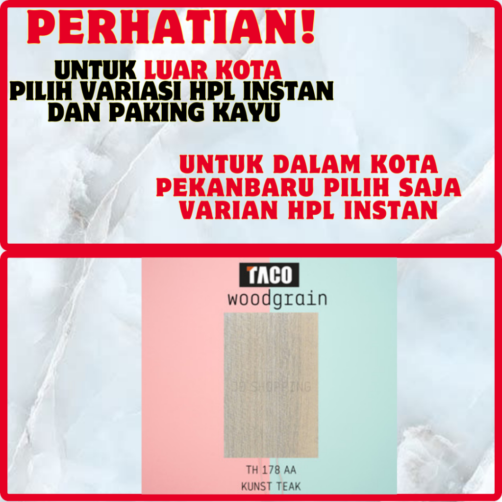 Jual (LUAR KOTA WAJIB PALLET KAYU) HPL TACO WOODGRAIN TH 178 AA Kunst ...