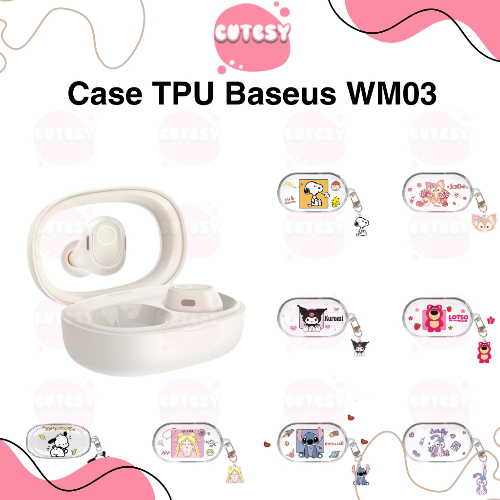Jual Case Baseus WM03 3D Transparent Kartun Lucu Casing Earphone TWS ...