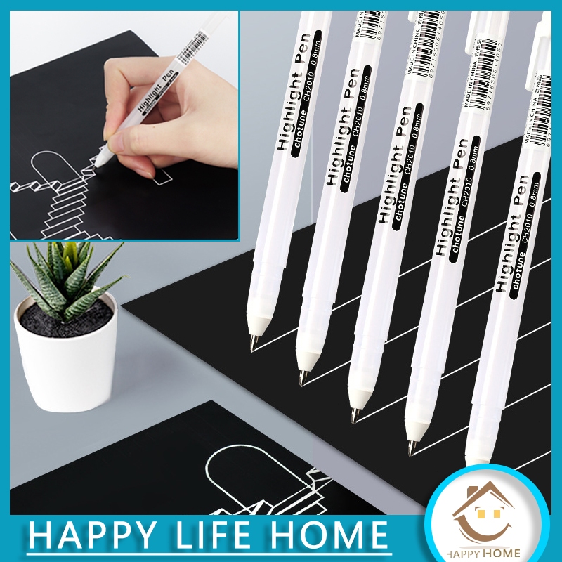 Jual Highlight White Silver Gold / Pulpen GEL Putih silver GOLD 0.8 mm ...