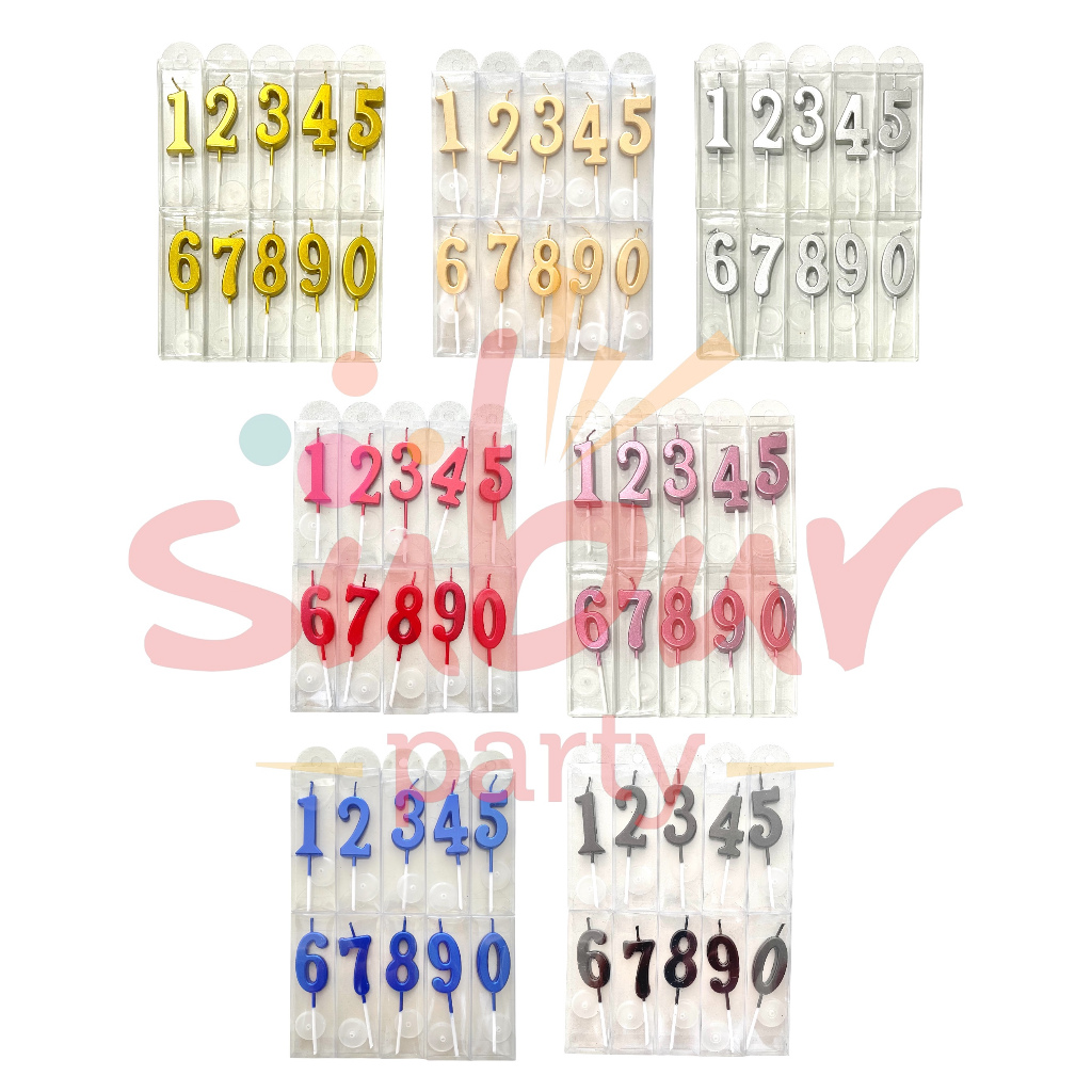 Jual Lilin Angka Gold Silver Pink Merah Biru Hitam (1Pcs) | Shopee ...