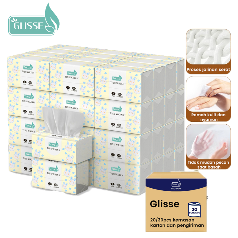 Jual GLISSE Facial Tissues 360 lembar 3 lapis tebal lembut dan nyaman ...