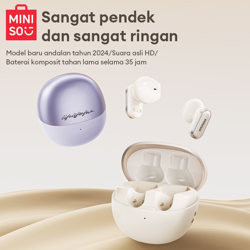 Jual MINISO MCT13 TWS Mini Earbuds Wireless Bluetooth Earphones High ...