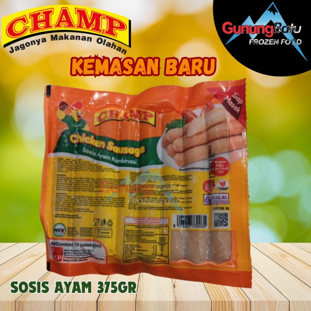 Jual CHAMP CHICKEN SAUSAGE 375GR ISI 15PCS SOSIS AYAM | Shopee Indonesia