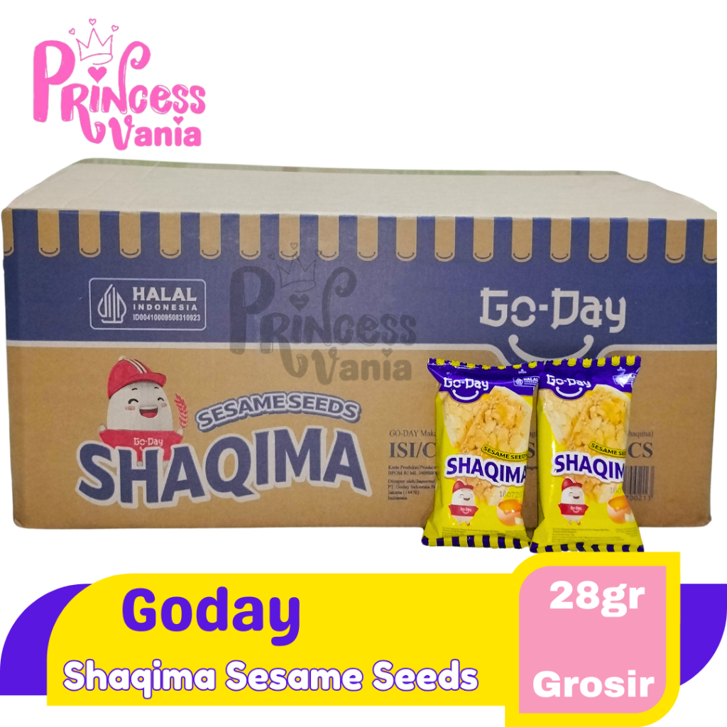 Jual GROSIR GODAY SHAQIMA SESAME SEEDS 28GR 1 DUS ISI 168PCS SNACK KUE ...