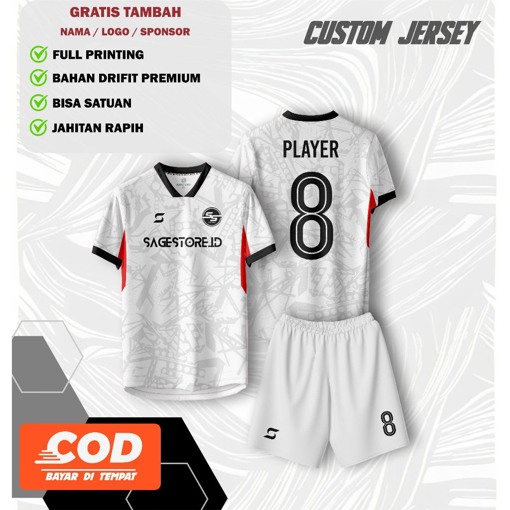 Jual Jersey Custom Bola/Futsal Printing Free pasang Nama Logo dan Nomor ...