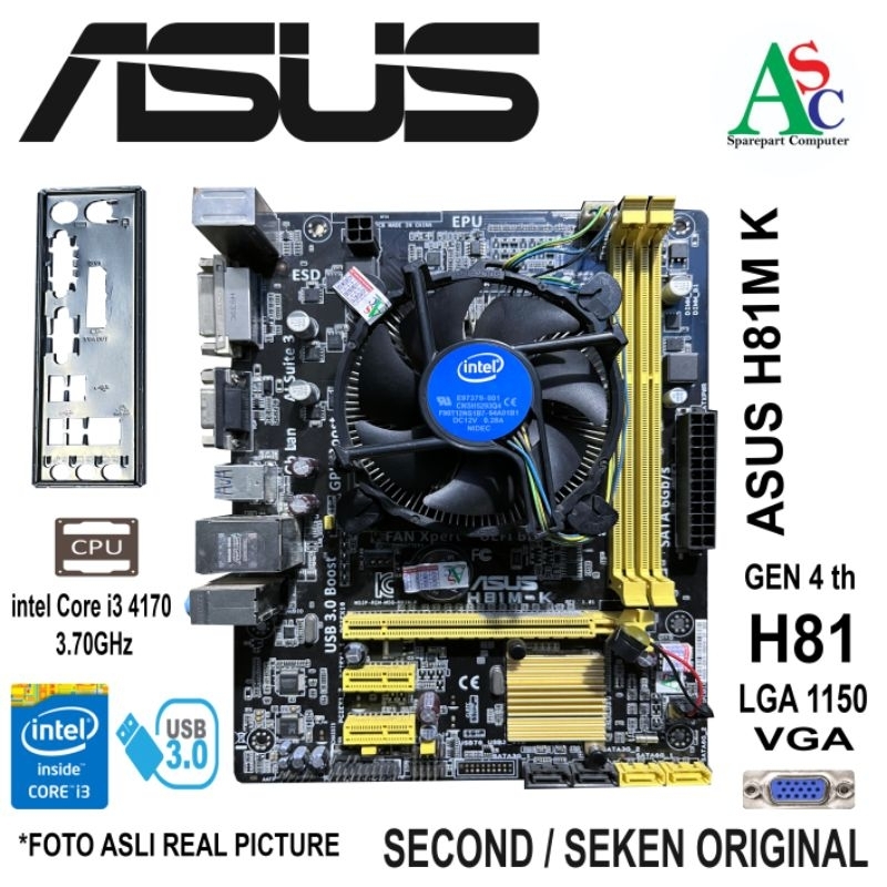 Jual Paket Motherboard Asus H81 Gen 4 Fan Intel Backpanel | Shopee ...