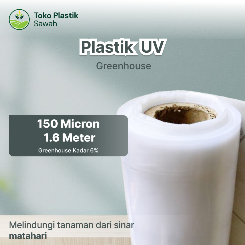 Jual Plastik UV Green house Tebal 150 Micron 6% Lebar 1,6 Meter ...