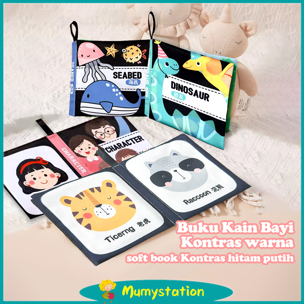 Jual Mumystation soft book newborn mainan buku kain bayi kontras warna ...