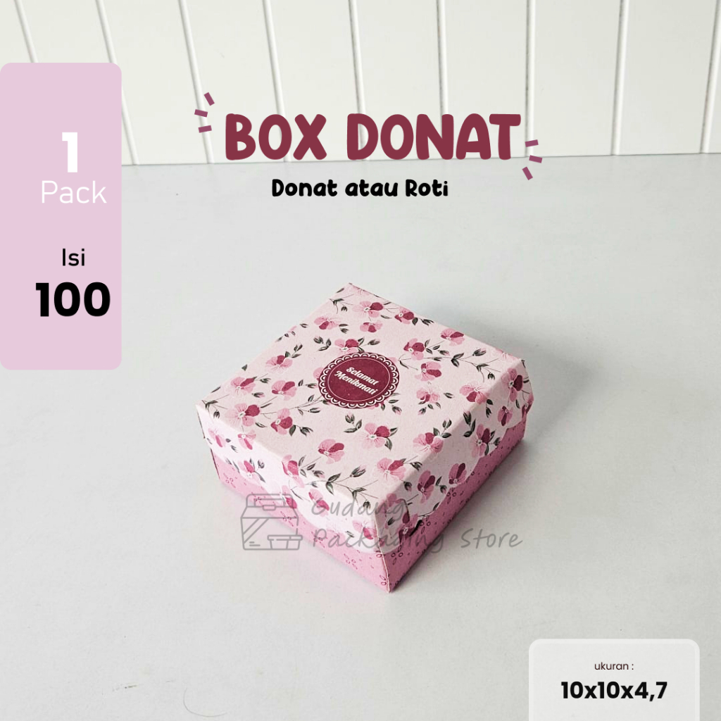 Jual 100 pcs / 10x10 / Box Donat / Box Roti Kasur / Dus Donat isi 1 ...