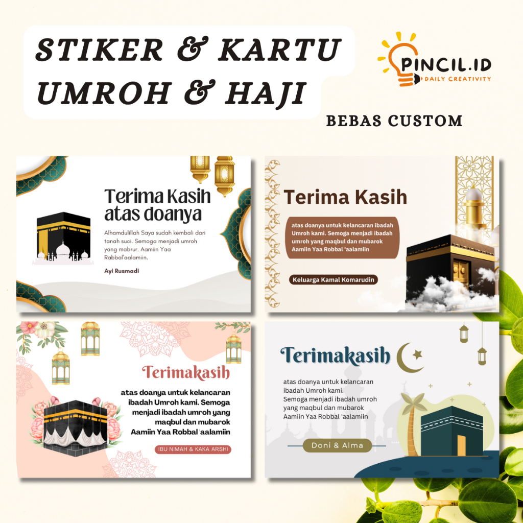 Jual KARTU TASYAKURAN UMROH, STIKER UMROH DAN HAJI, KARTU UCAPAN UMROH ...