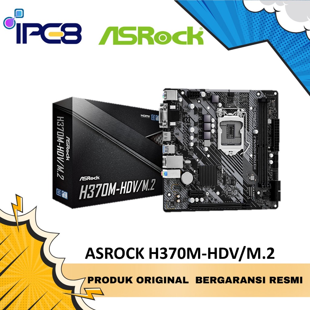 Jual ASROCK MOTHERBOARD H370M-HDV/M.2 (INTEL LGA 1151 V2, H370, GEN 8 ...