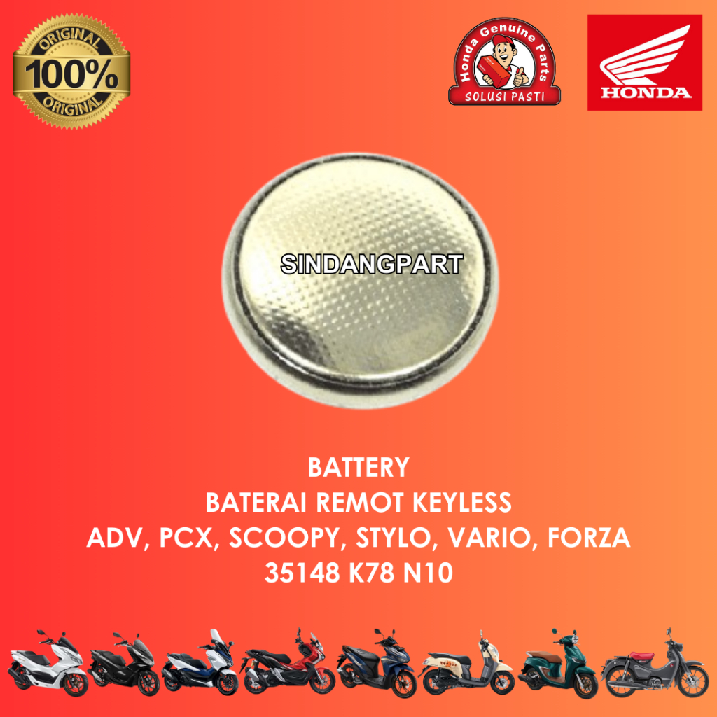 Jual Battery Baterai Remote Keyless Honda PCX ADV Scoopy Stylo Vario ...