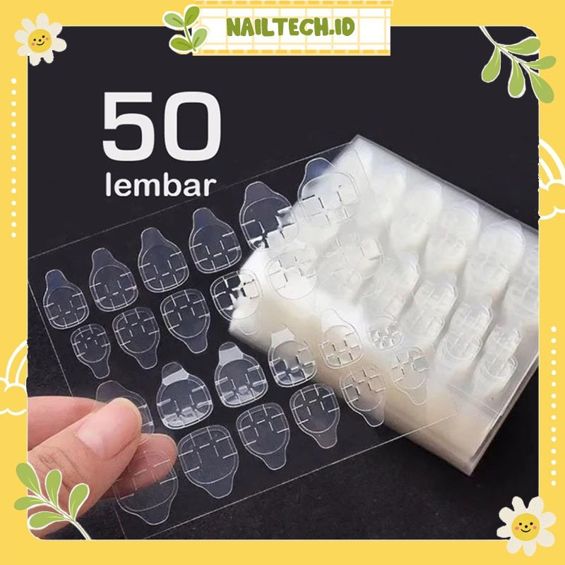Jual Lem Kuku Palsu 50 Pcs / 1 Pack Gel Double Tape Lem Jelly Kuku ...