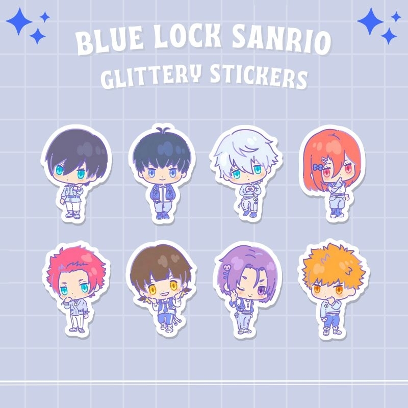 Jual GLITTERY STICKER BLUE LOCK X SANRIO COLLAB | CHIBI BLUE LOCK ...