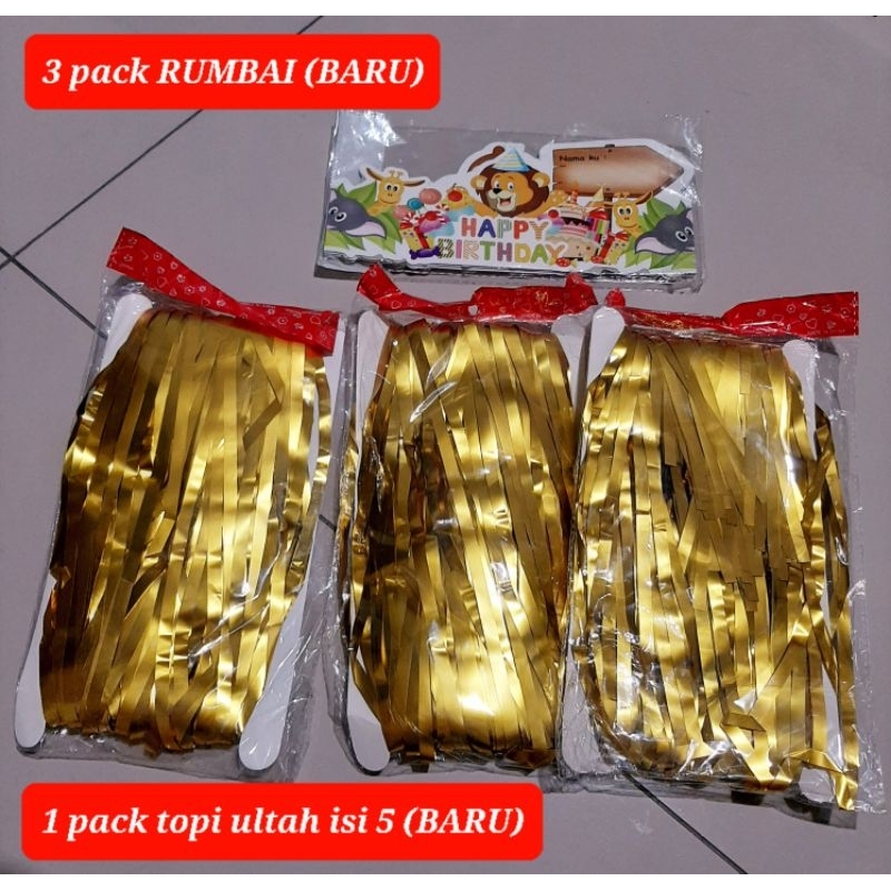 Jual rumbai backdrop ultah pita backdrop ulang tahun balon ulang tahun ...
