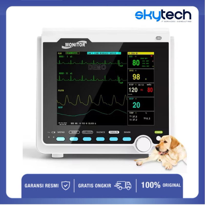 Jual CONTEC Portable VET Veterinary Patient Monitor 8" Vital Sign ...