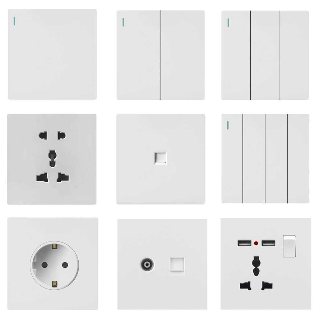 Jual Saklar Dinding Premium Putih Minimalis 1/2/3 Gang 1/2 Way untuk ...