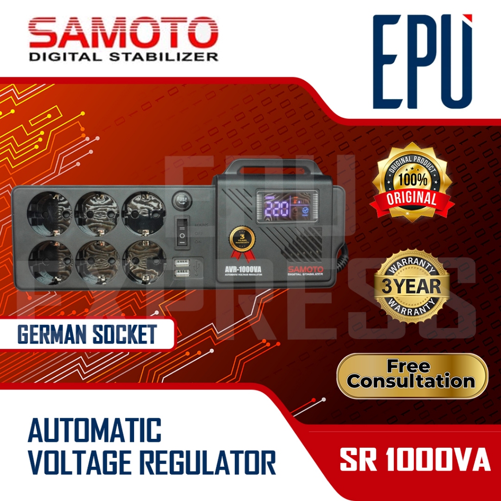 Jual AVR Stabilizer Samoto 1KVA Stabiliser 1000VA Stavol Listrik SMT ...