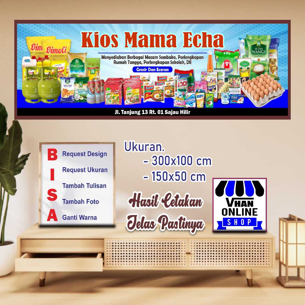 Jual Cetak Spanduk Banner Kios Sembako atau Jual Sembako Bahan Kuat ...
