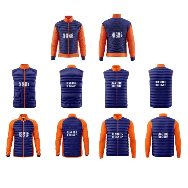 Jual MOCKUP JACKET KEMBUNG & ROMPI - DOWN VEST | Shopee Indonesia