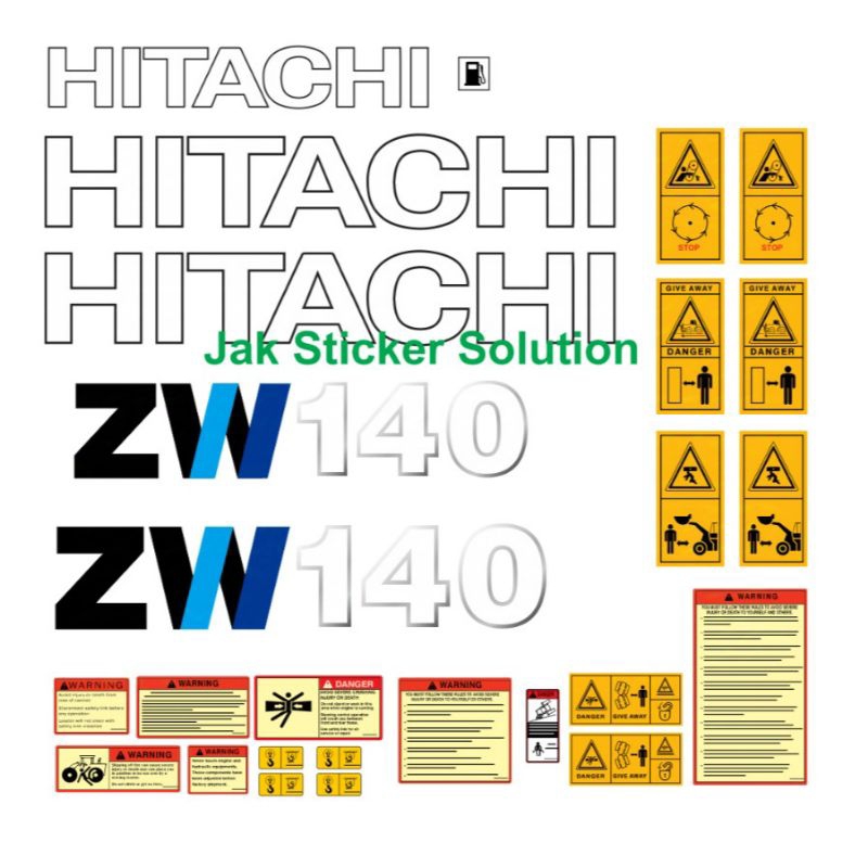 Jual Decal Sticker Wheel Loader Hitachi ZW140 | Shopee Indonesia