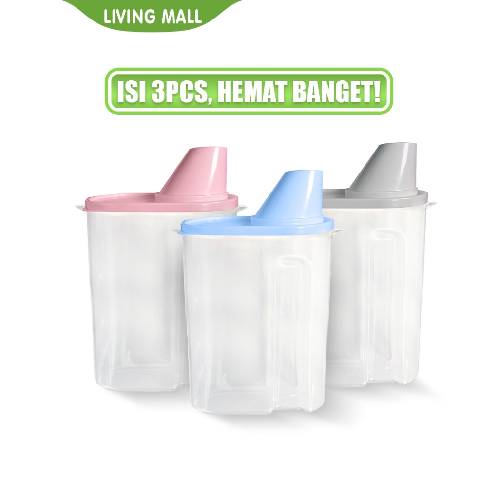 Jual [ISI 3PCS LEBIH HEMAT] LIVINGMALL Botol Deterjen Bubuk / Deterjen ...