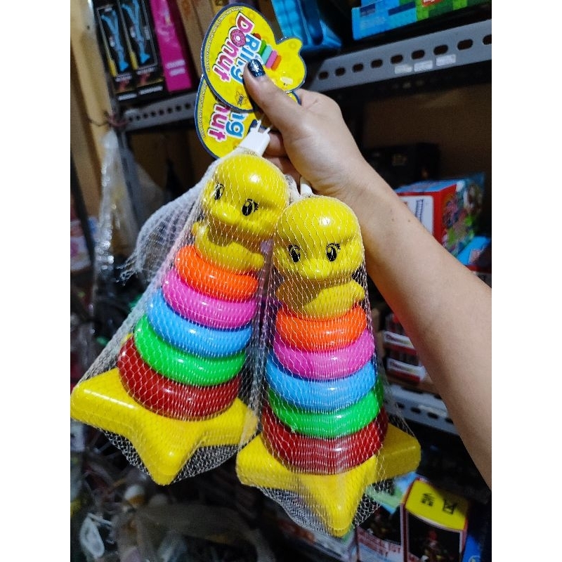 Jual Mainan Edukasi Anak Ring Donat Bebek Ring Donat Susun Warna Murah ...