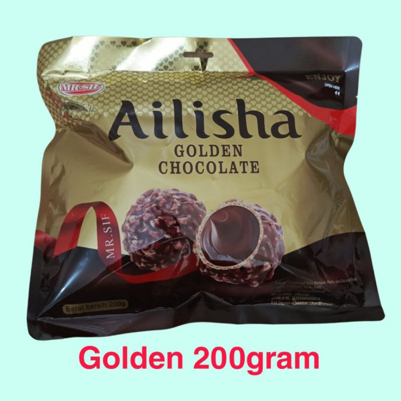 Jual Ailisha Golden Chocolate 200g/Cokelat Ailisha/Coklat Ailisha ...