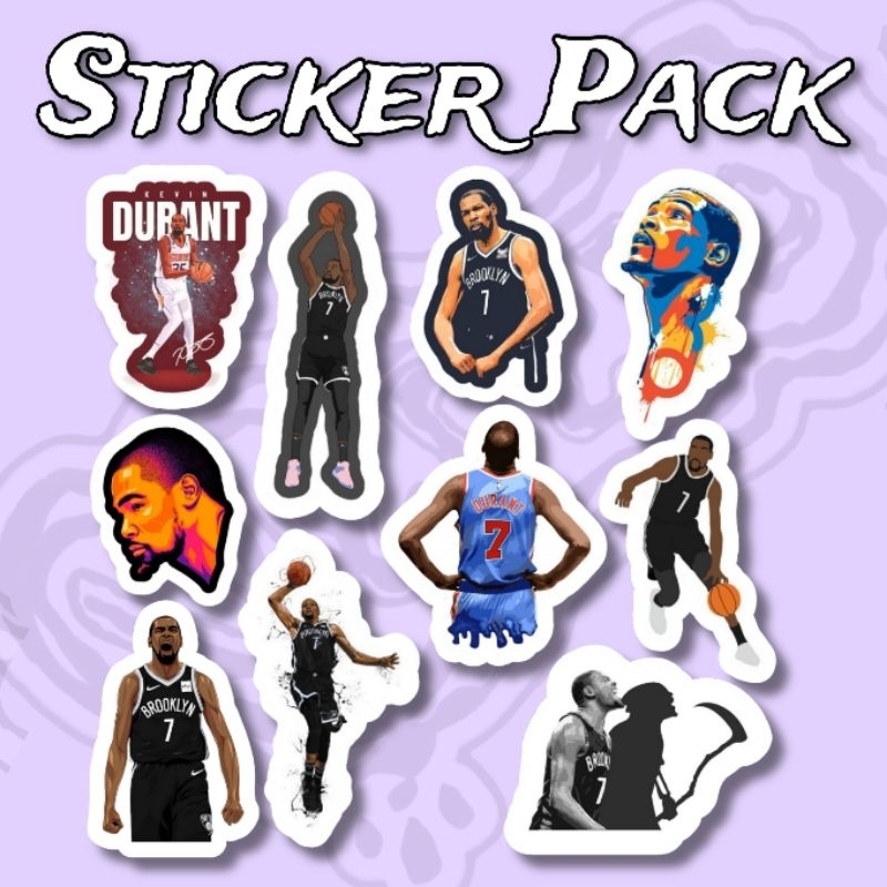 Jual Sticker Nba Kevin Durant Pack isi 10 pcs vinyl waterproof | Shopee ...