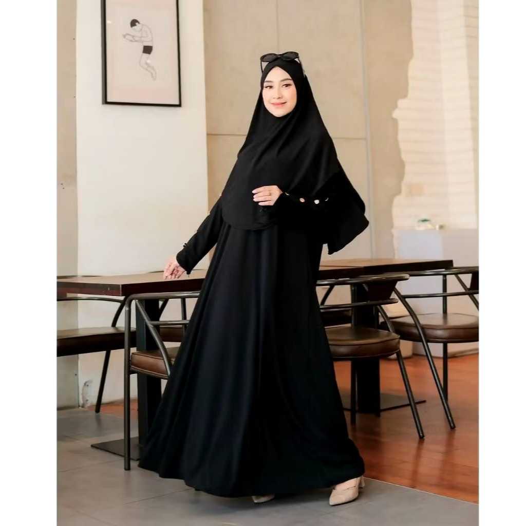 Jual Shameera Abaya Set Gamis Hijab Syar'i Terbaru Bahan Jersey Premium Baju Umroh Haji | Shopee ...