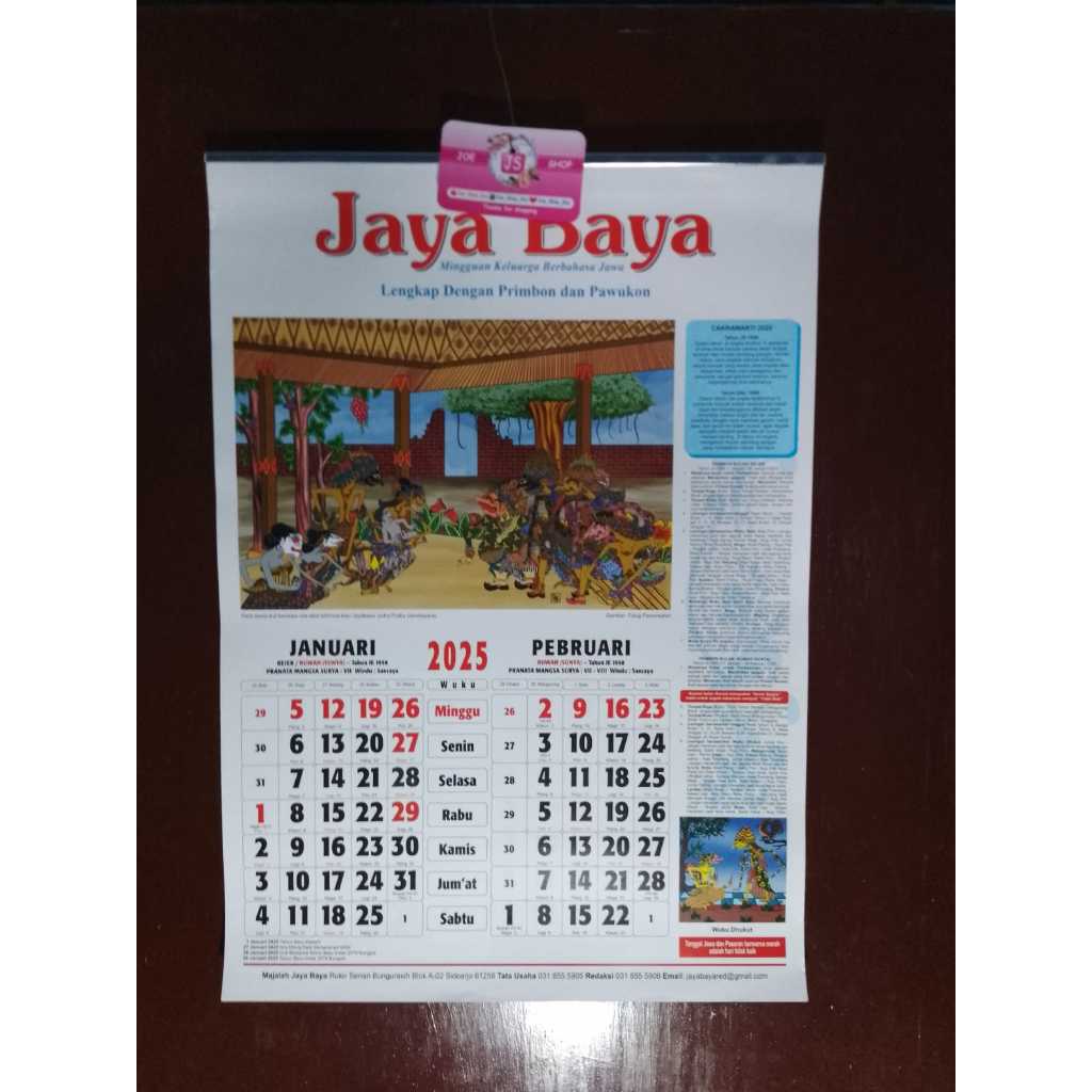 Jual kalender jawa jaya baya - jayabaya 2025 2026 | Shopee Indonesia