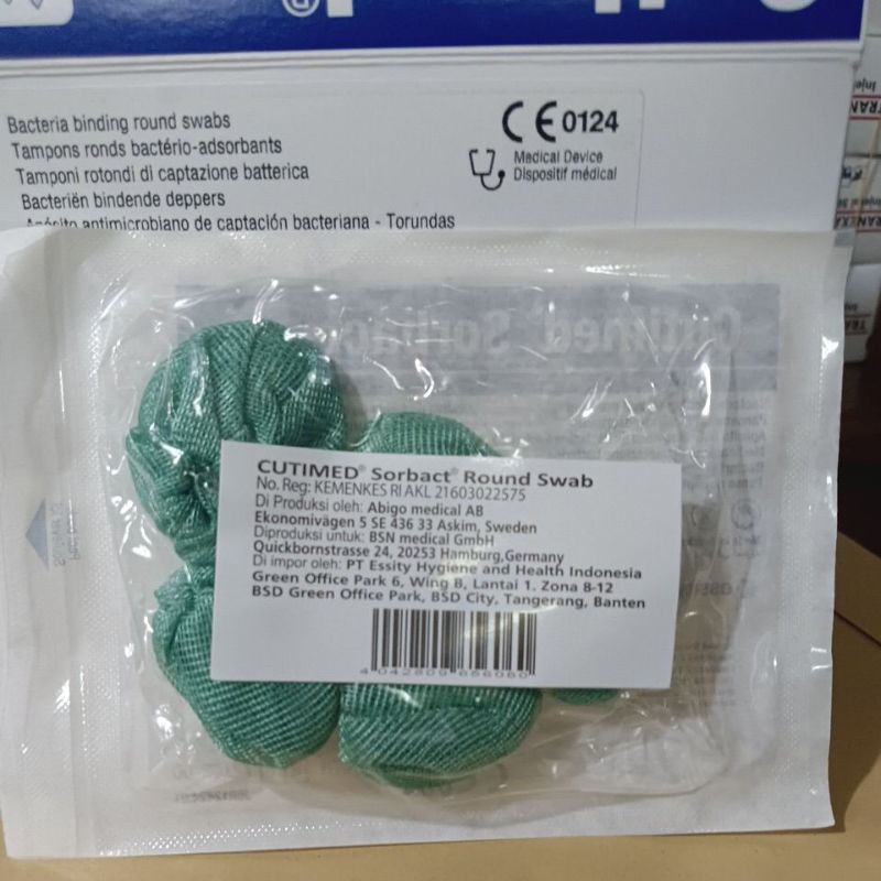 Jual Cutimed sorbact round swab 3cm isi 5 pieces / cutimed sorbact ...