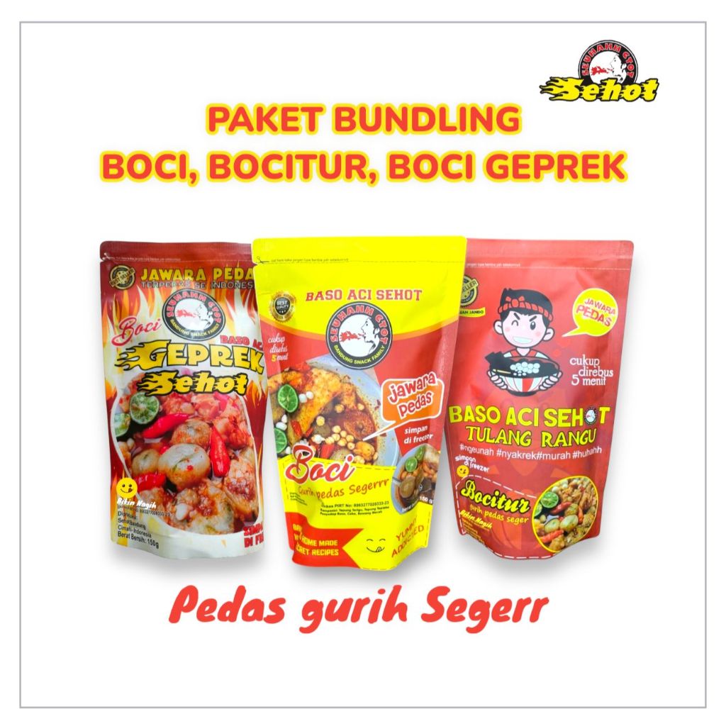 Jual BUNDLING 3 BUNGKUS BOCI SEHOT VARIAN BASO ACI PREMIUM, BASO ACI ...