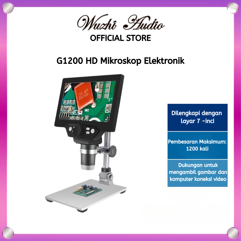 Jual G1200 Digital Microscop Mesin Kaca Pembesar Elektronik Continuous Zoom Mikroskop Electronic ...