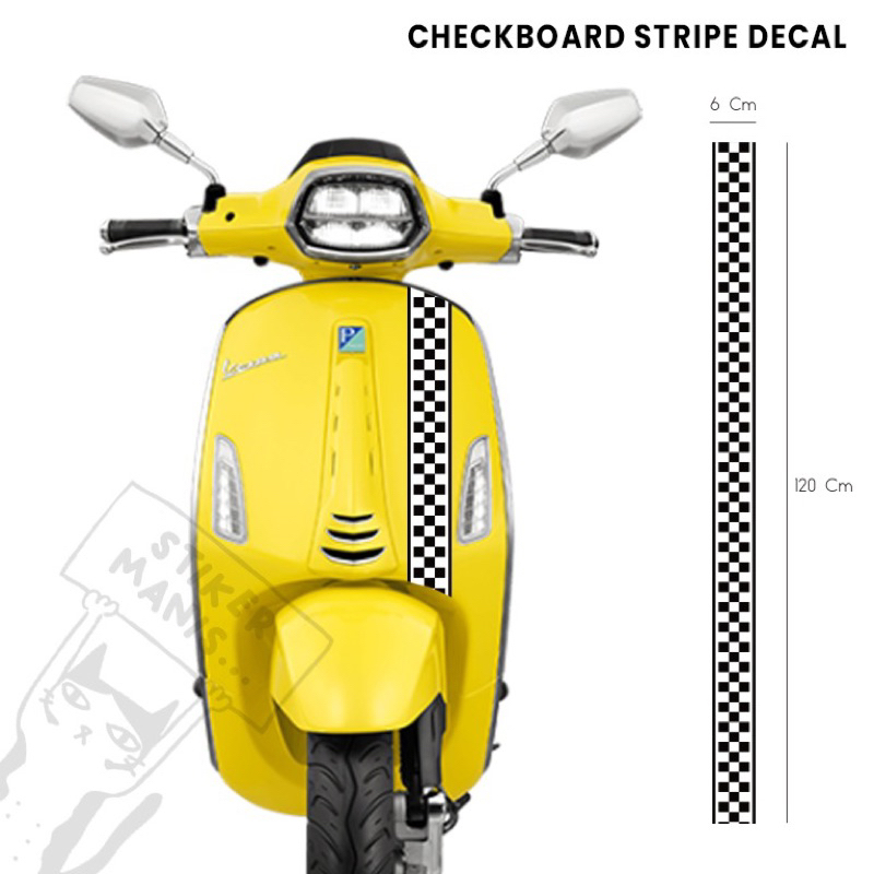 Jual stiker motor strip checkered 120cm vespa cb w175 harley enfield ...