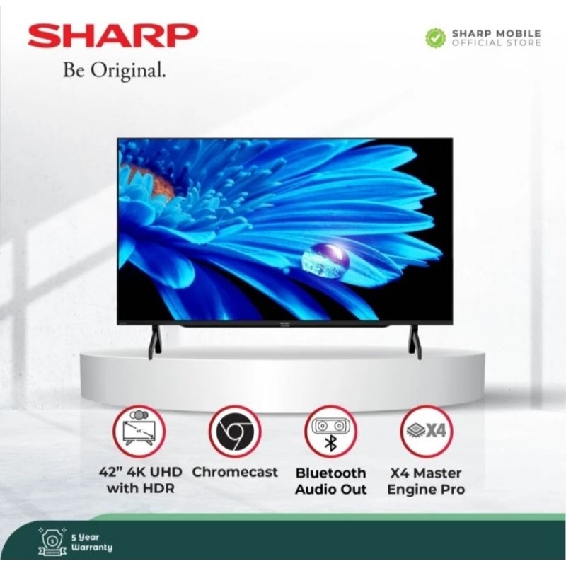 Jual TV LED SHARP 42INCH 4K FRAMELESS GOOGLE TV 4T-C42FK1I TV SHARP 4K | Shopee Indonesia