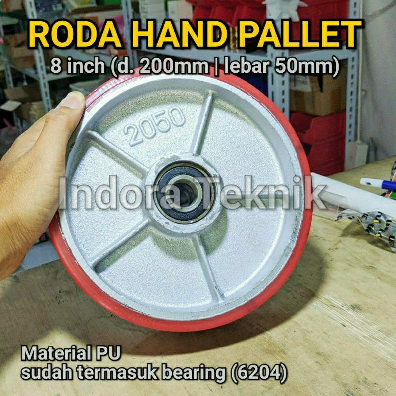 Jual Roda Hand Pallet 3 TON 8 inch PU diameter 200 mm x 50 mm ...