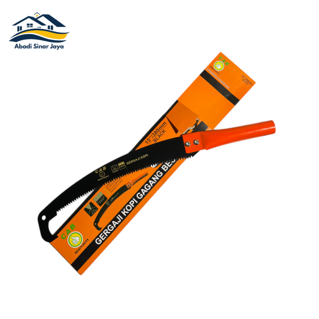 Jual [ASJ] Gergaji Kopi Lengkung Gagang Besi 15" Inch / Gergaji Dahan Ranting Tajam Merek CAB ...