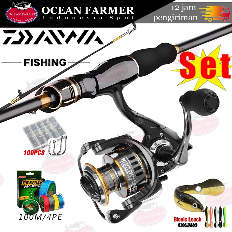 Jual Joran Pancing Set 1.65-2.7m DAIWA Fishing Rod with 1000-7000 Seties reel power handle Reel ...