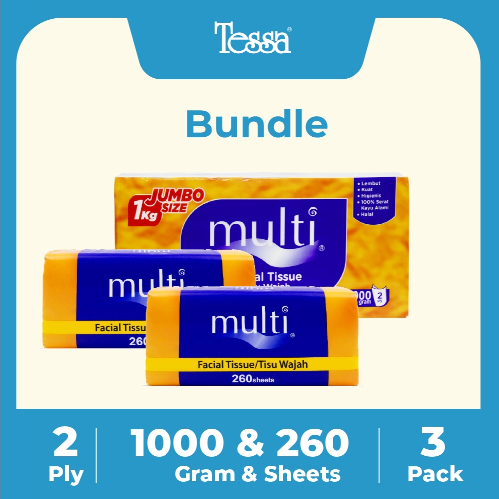 Jual Tissue Multi - Facial Tissue 1000 gr dan 2 pack 260s Combo ...