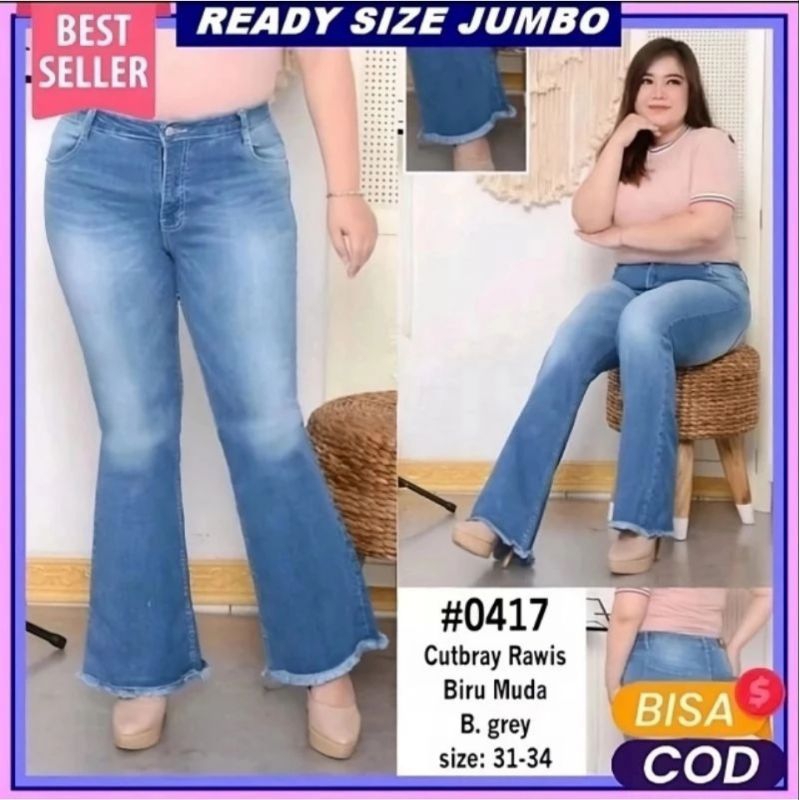 Jual HW Cutbray Jeans Wanita - Celana Cutbray Strecht Kekinian - Cutbray rawis - 28 - 38 Jumbo ...